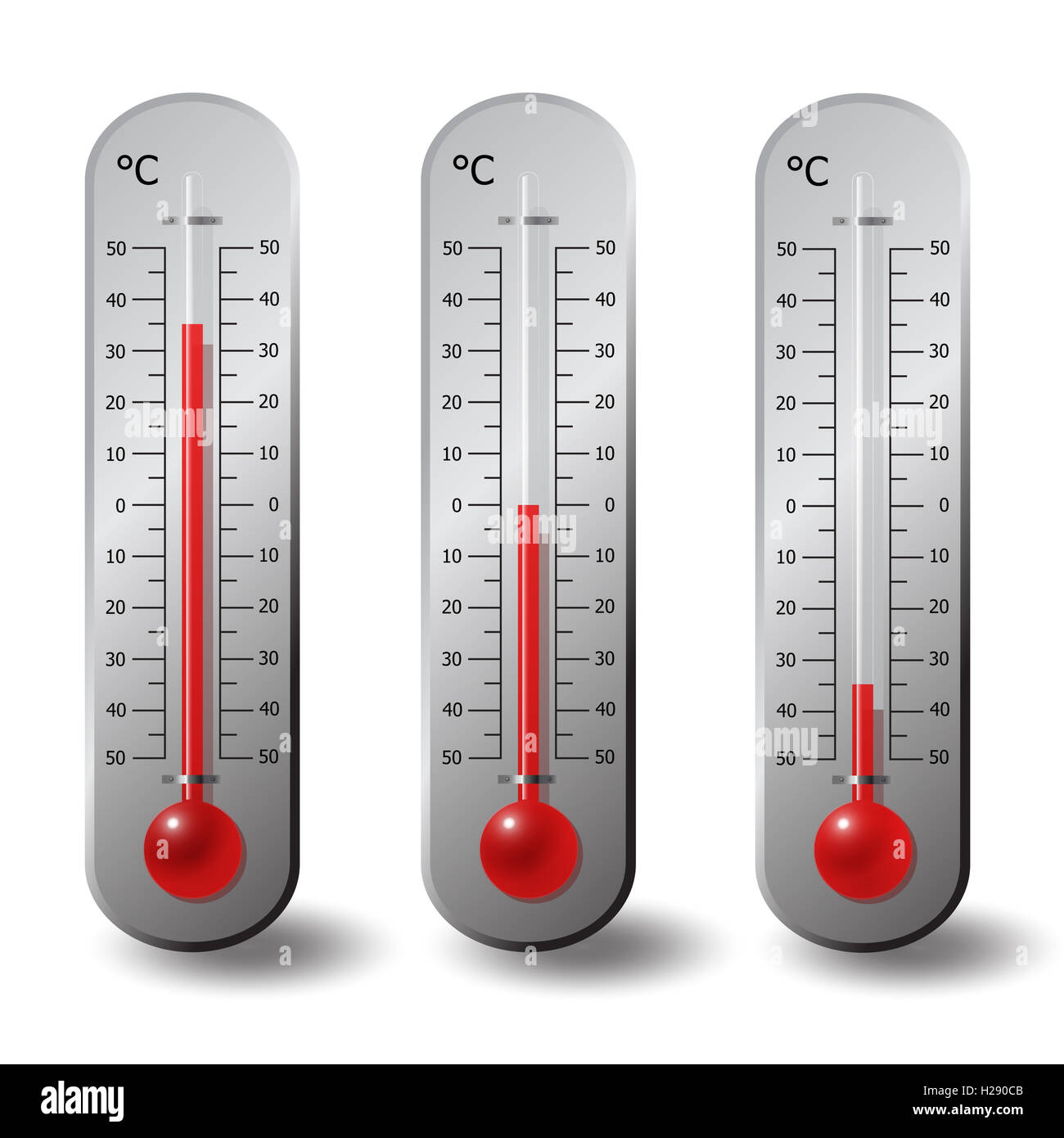 thermometers Celsius degree set Stock Photo - Alamy