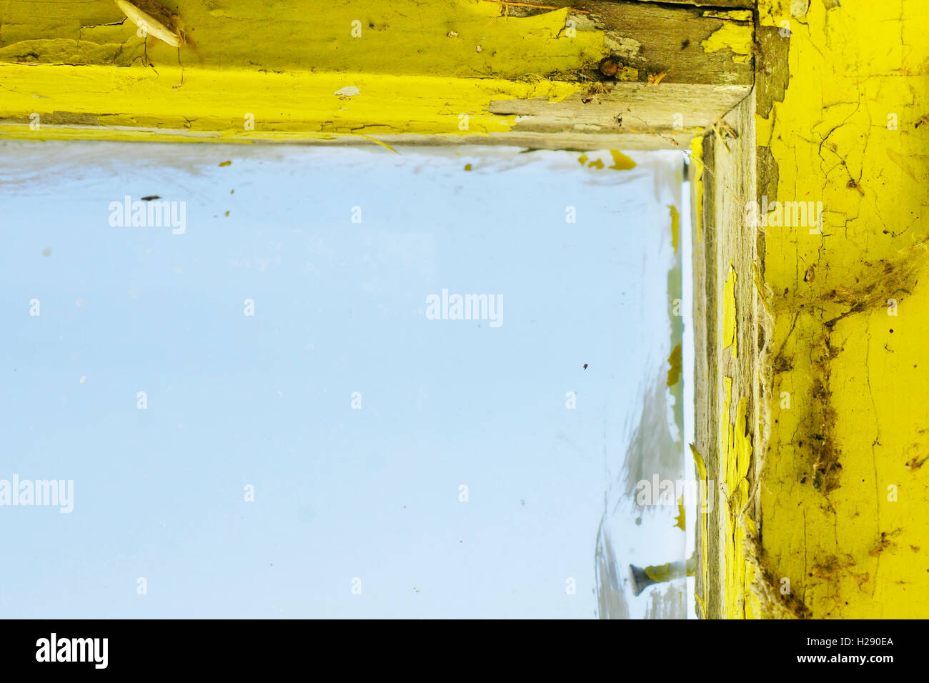 Yellow window frame Stock Photo - Alamy