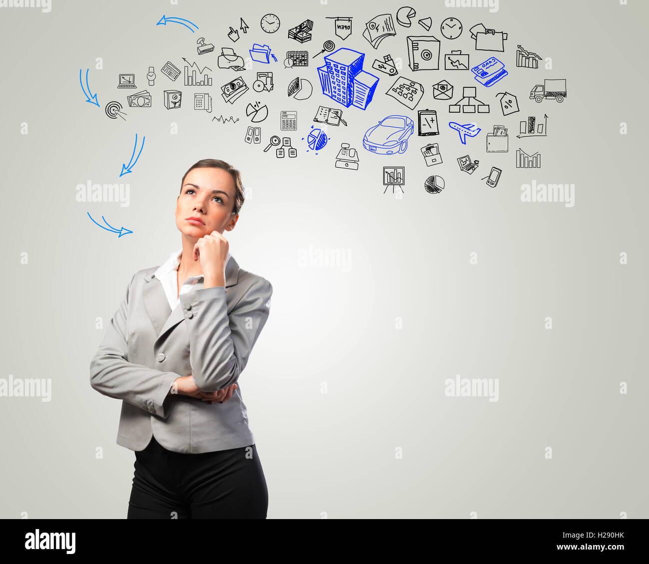 thinking business woman Stock Photo - Alamy