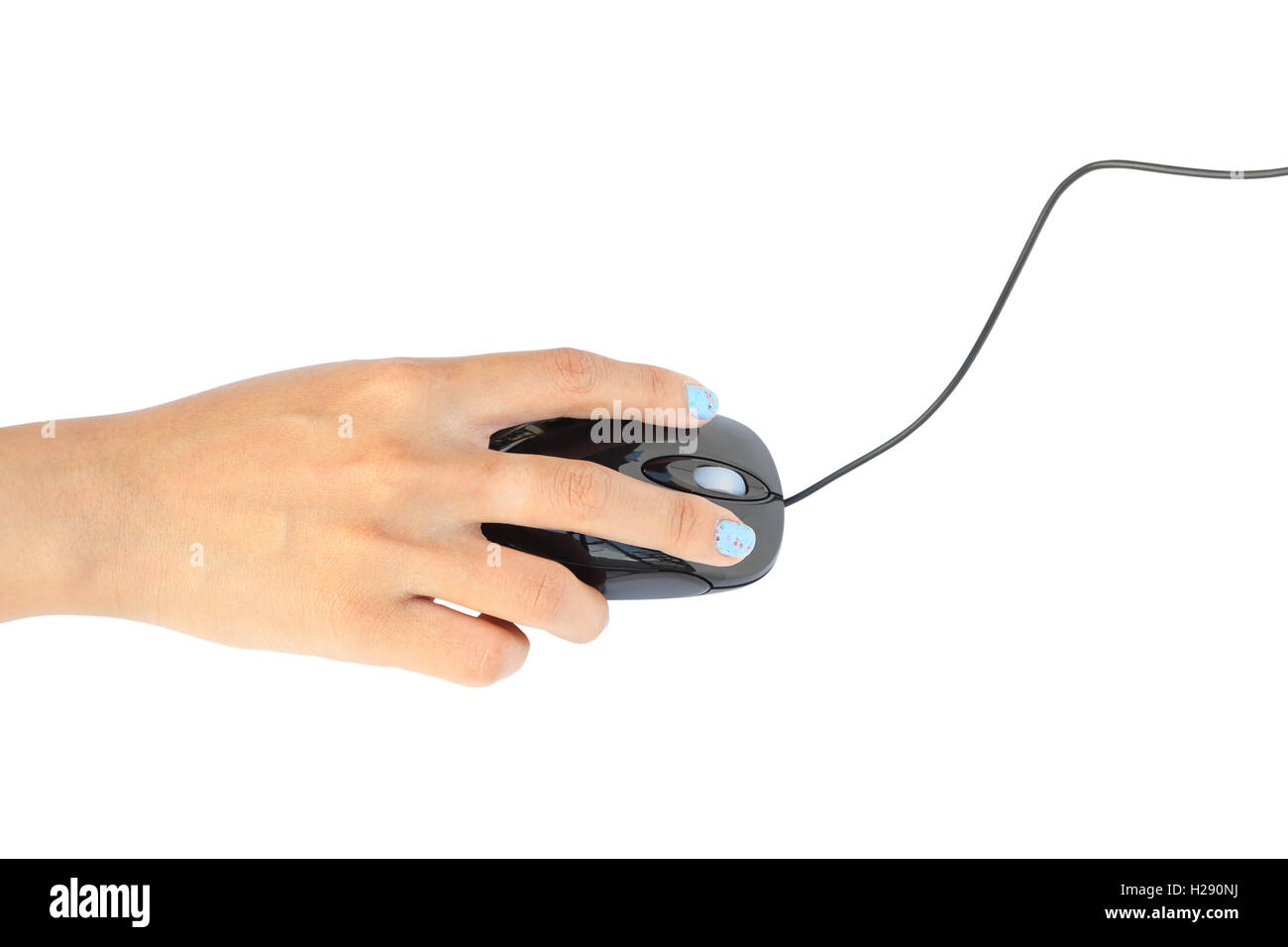 computer mouse in hand isolated on white background Stock Photo - Alamy