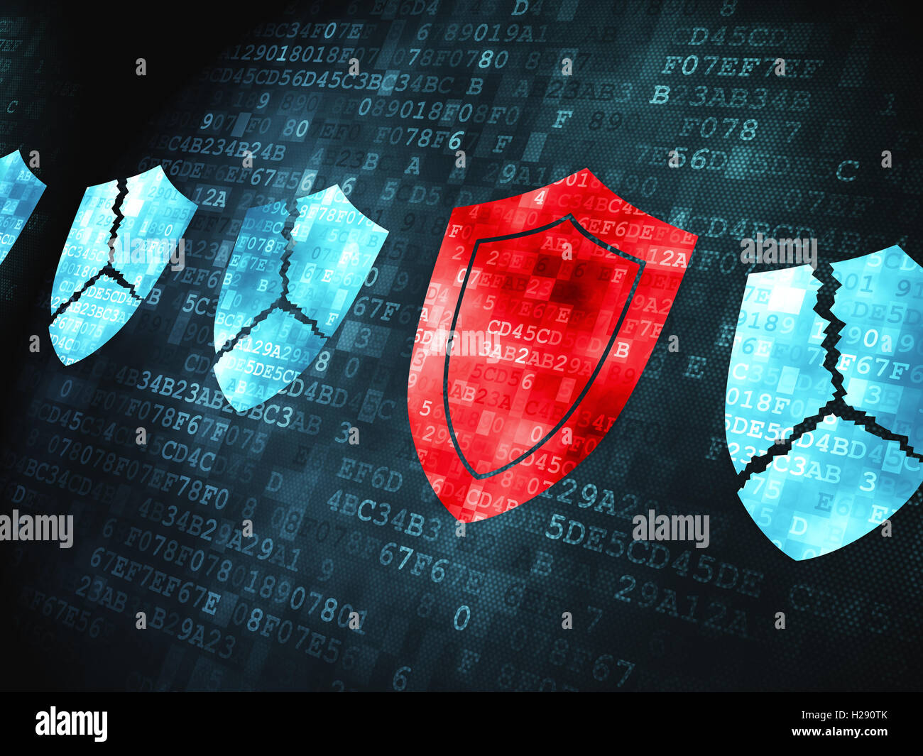 Privacy concept: Shield on digital background Stock Photo - Alamy