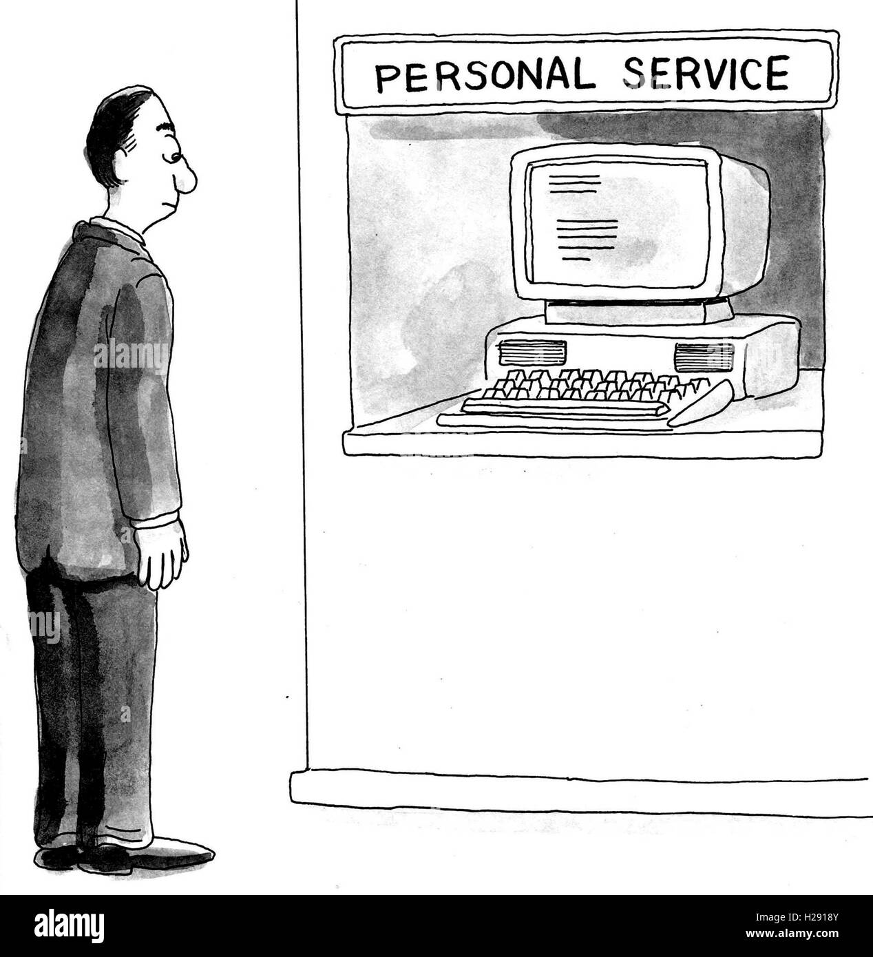 Funny computer cartoon Black and White Stock Photos & Images - Alamy