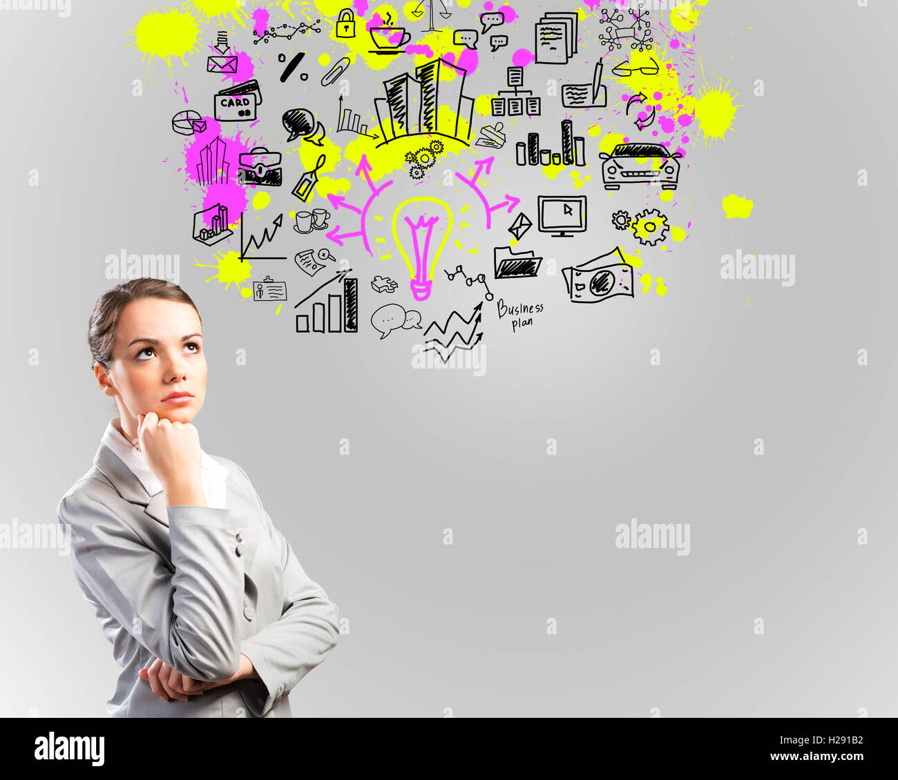 thinking business woman Stock Photo - Alamy