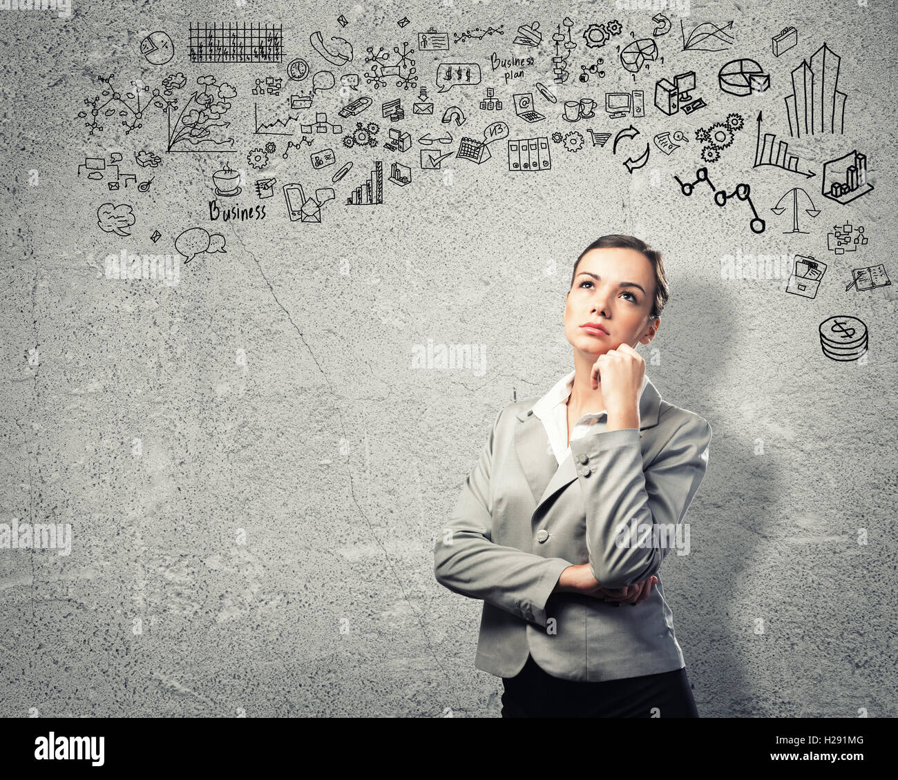 thinking business woman Stock Photo - Alamy