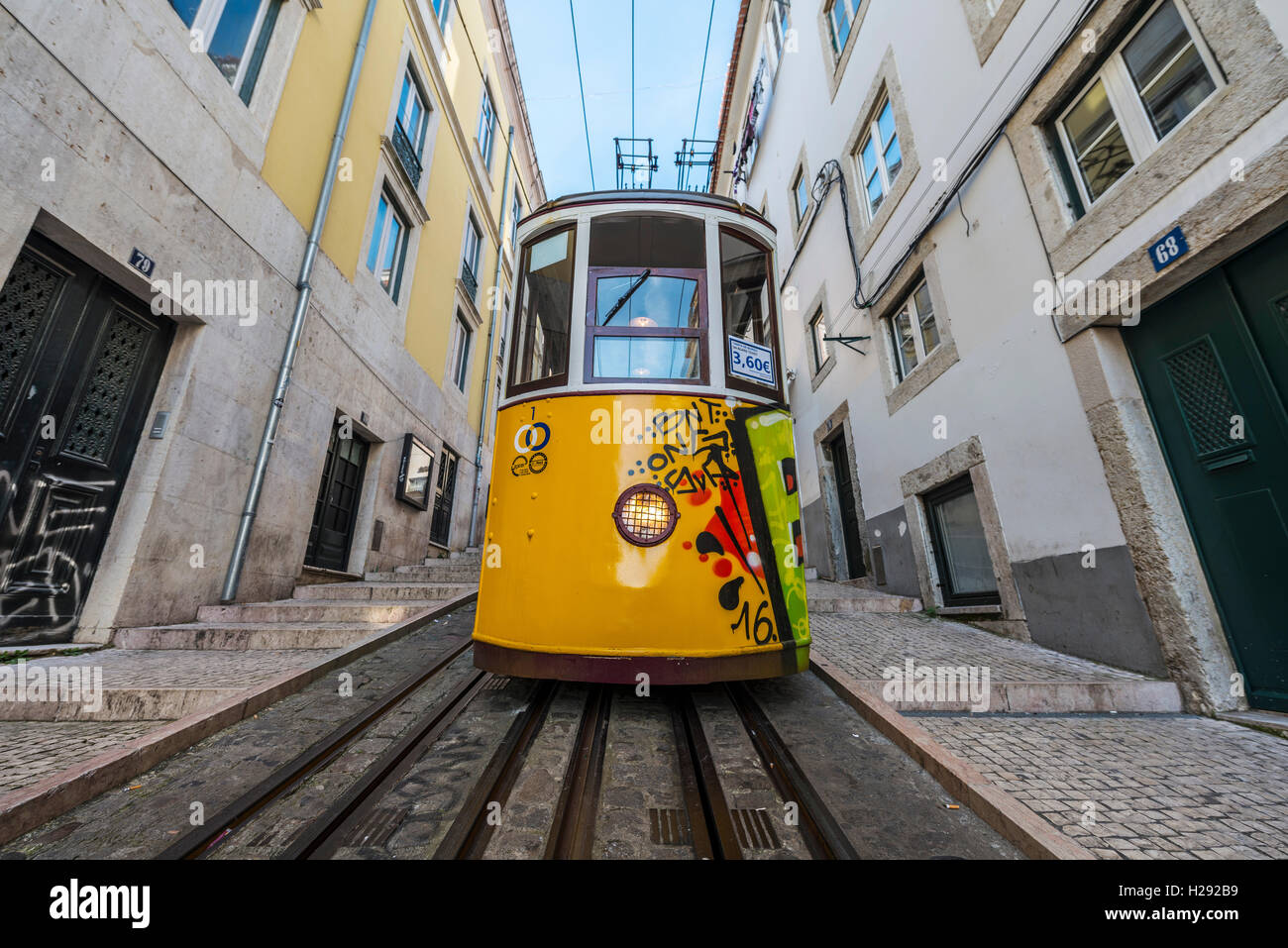 Ascensor da Bica, Bica Funicular, Calçada da Bica Pequena, Lisbon ...