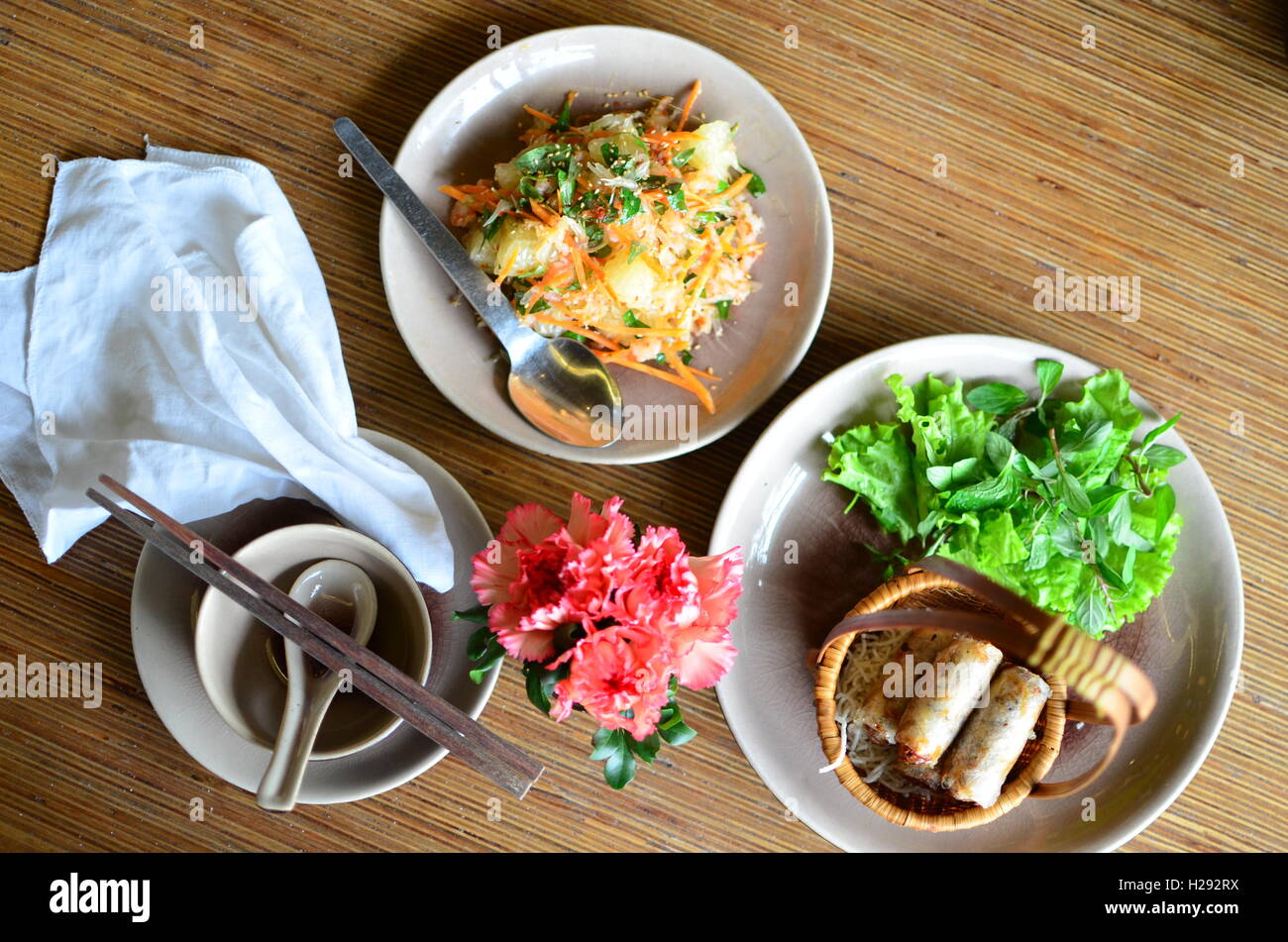 Authentic Vietnamese food in Hanoi Stock Photo - Alamy