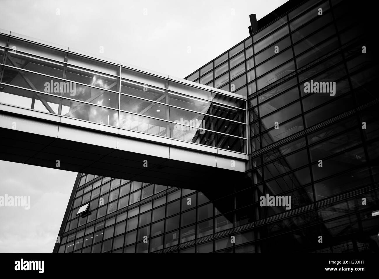 Modern architectural bridge between old and new sections of the Black ...
