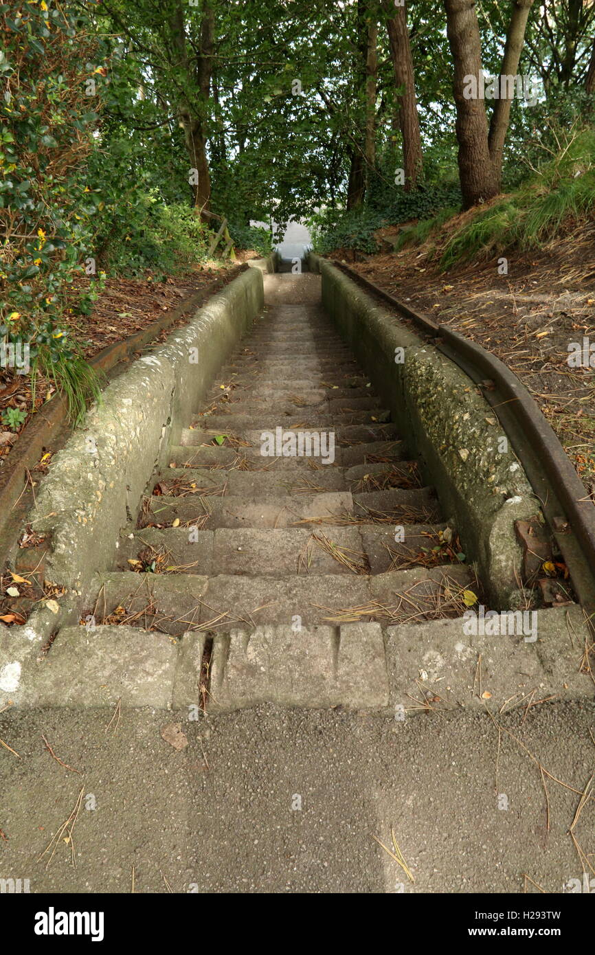 Steps and remains of fernicular railway track from Nothe Gardens to ...