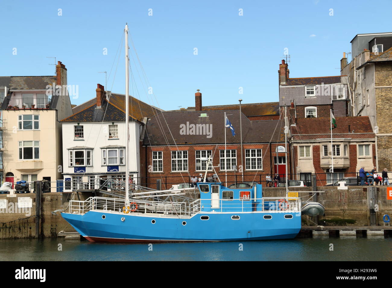 Boat in harbour,Weymouth,Dorset,UK Stock Photo - Alamy