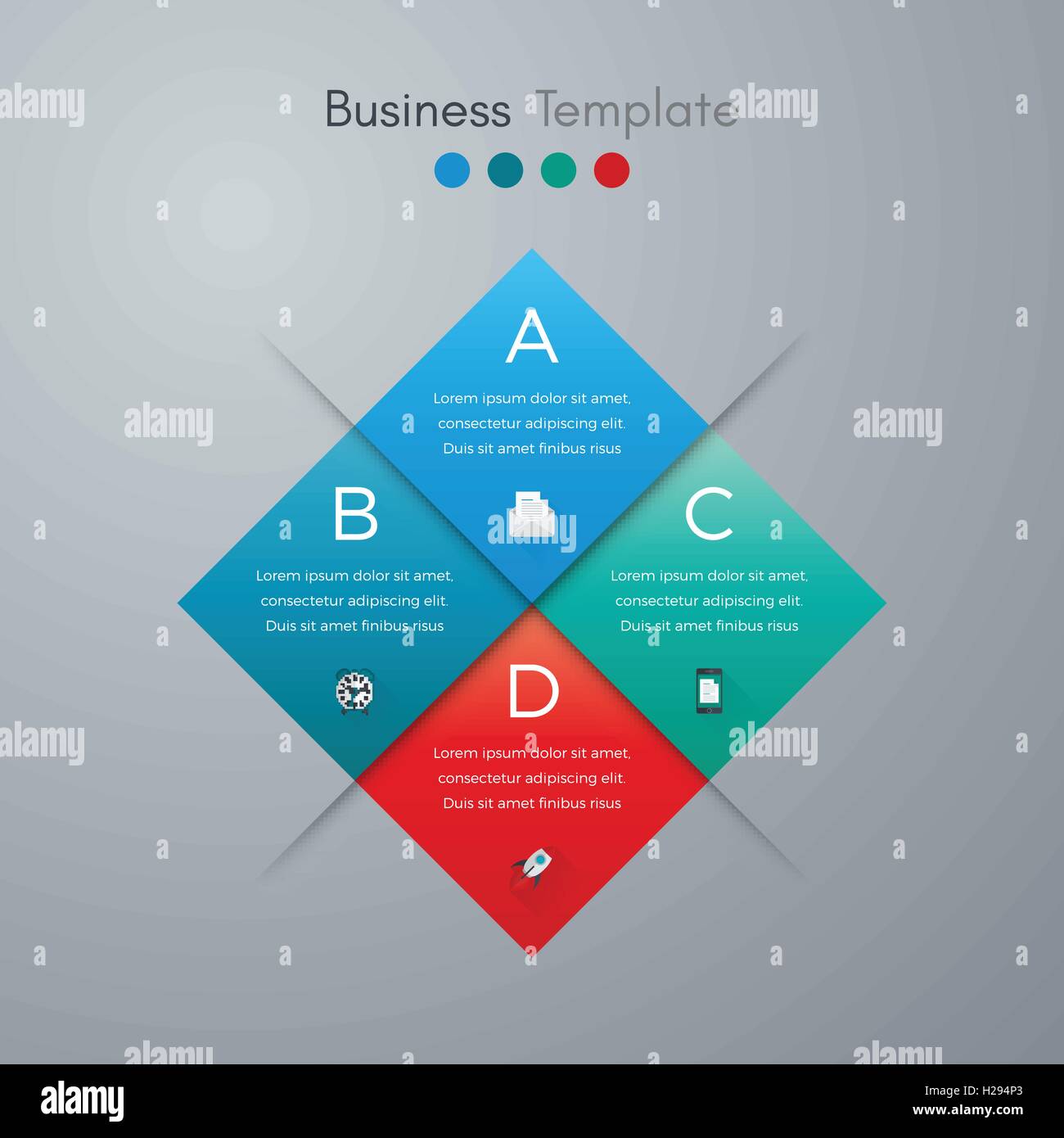 Vector illustration of four square infographics Stock Vector Image ...
