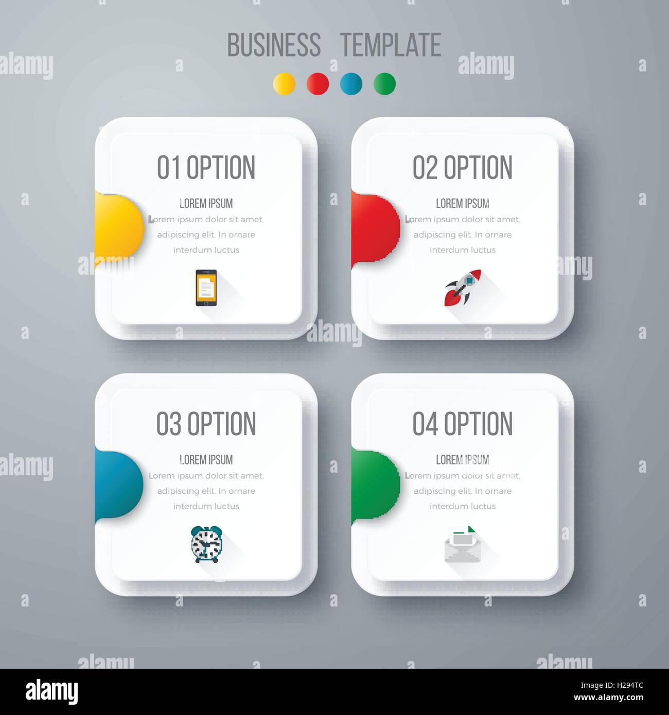 Vector illustration of four square infographics Stock Vector Image ...