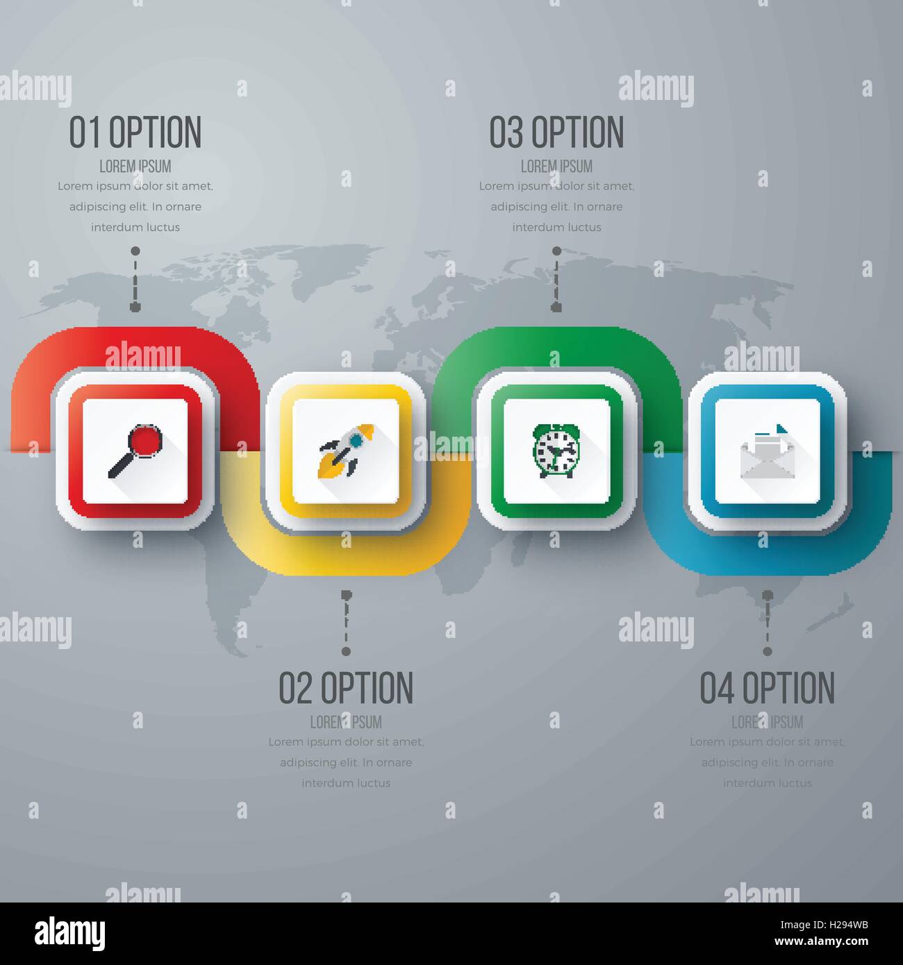 Vector illustration of four square infographics Stock Vector Image ...