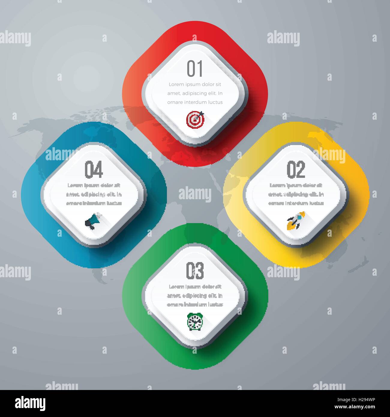 Vector illustration of four square infographics Stock Vector Image ...
