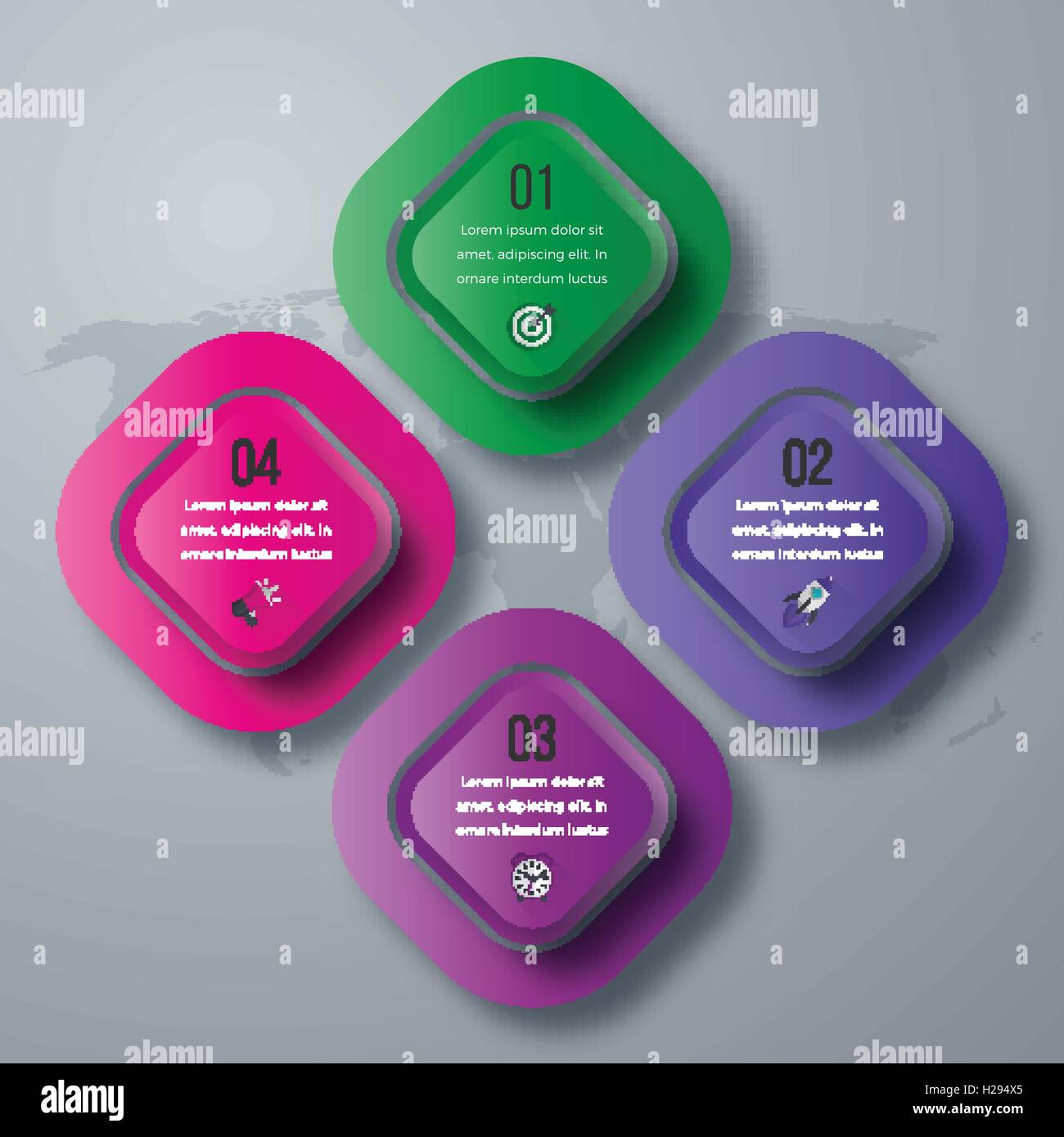 Vector illustration of four square infographics Stock Vector Image ...