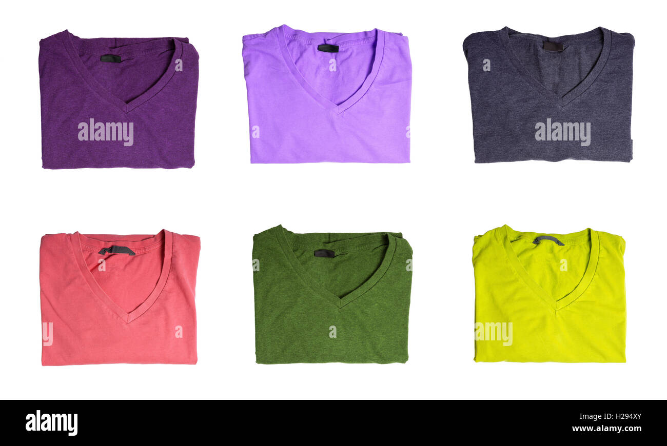 Six t-shirts of different colors Stock Photo - Alamy