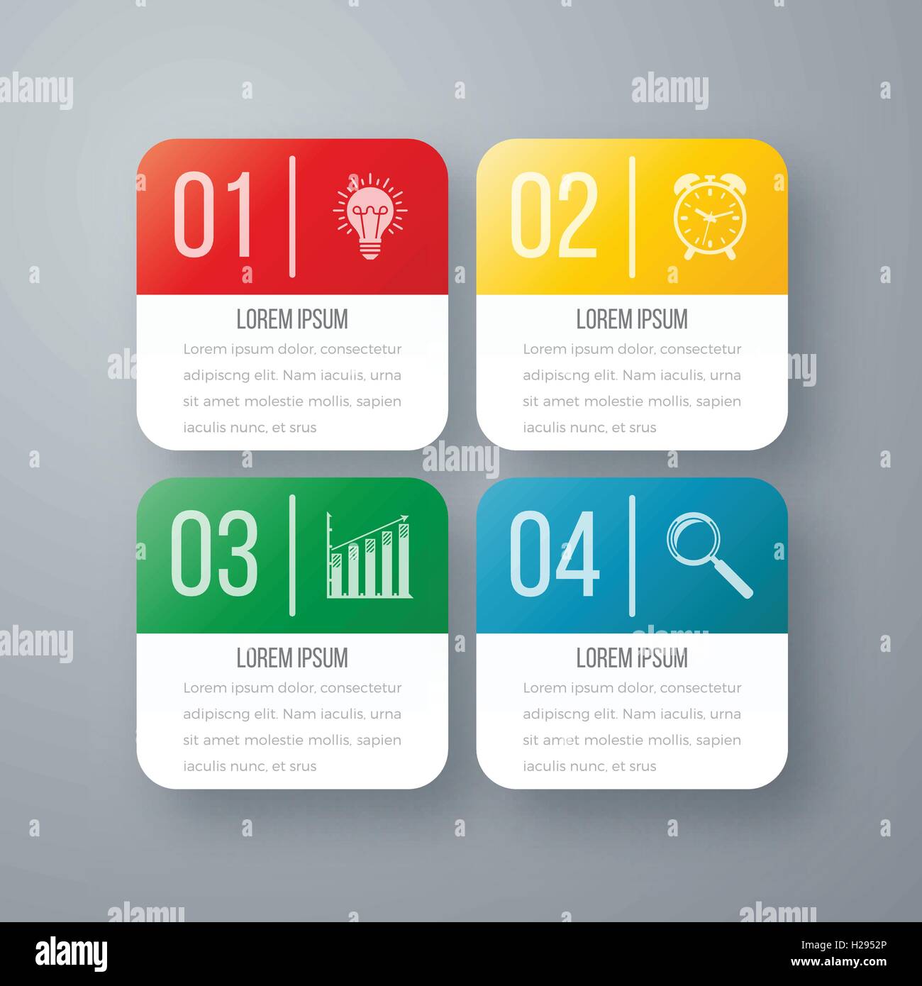 Vector illustration of four square infographics Stock Vector Image ...