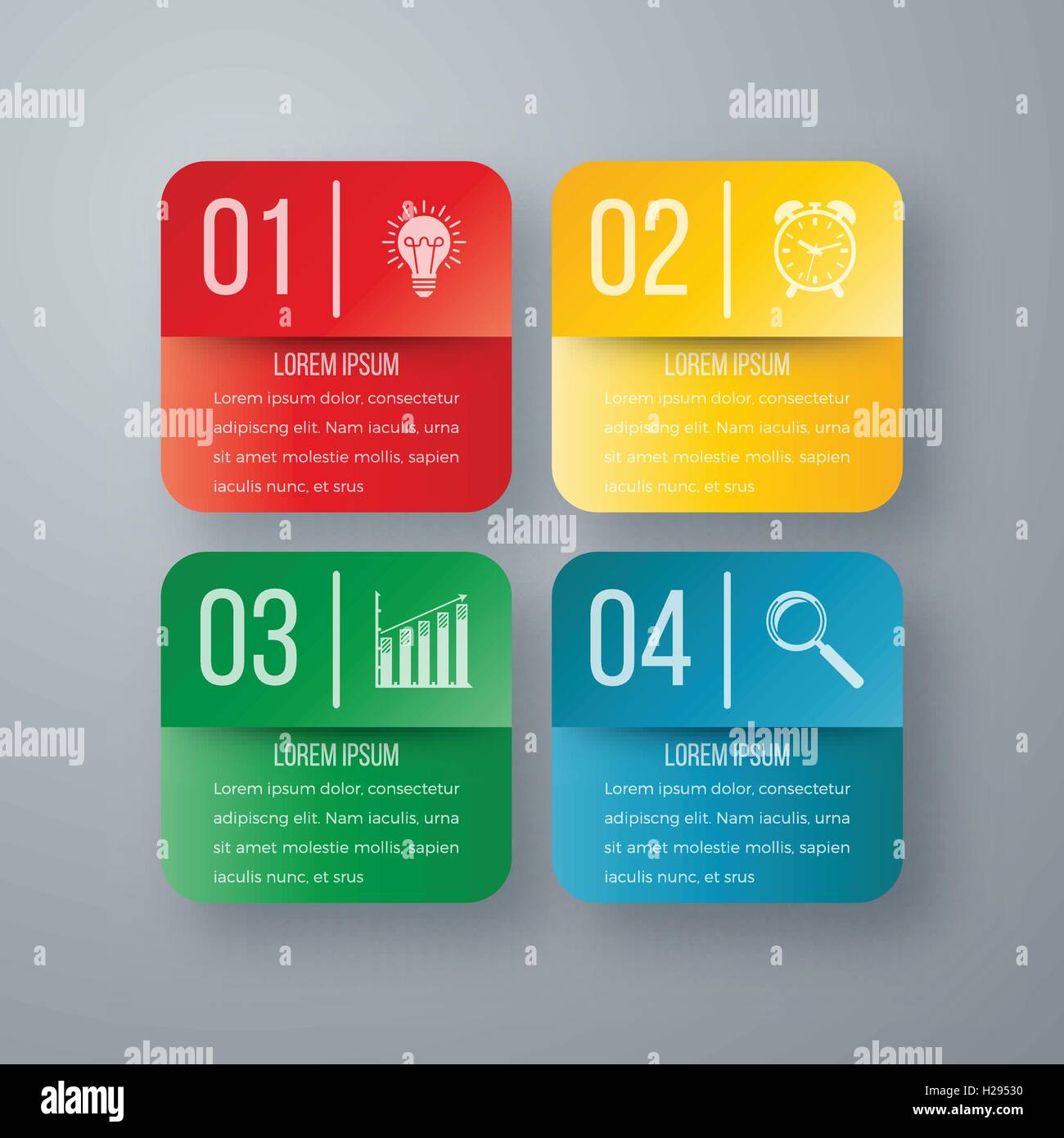 Vector illustration of four square infographics Stock Vector Image ...