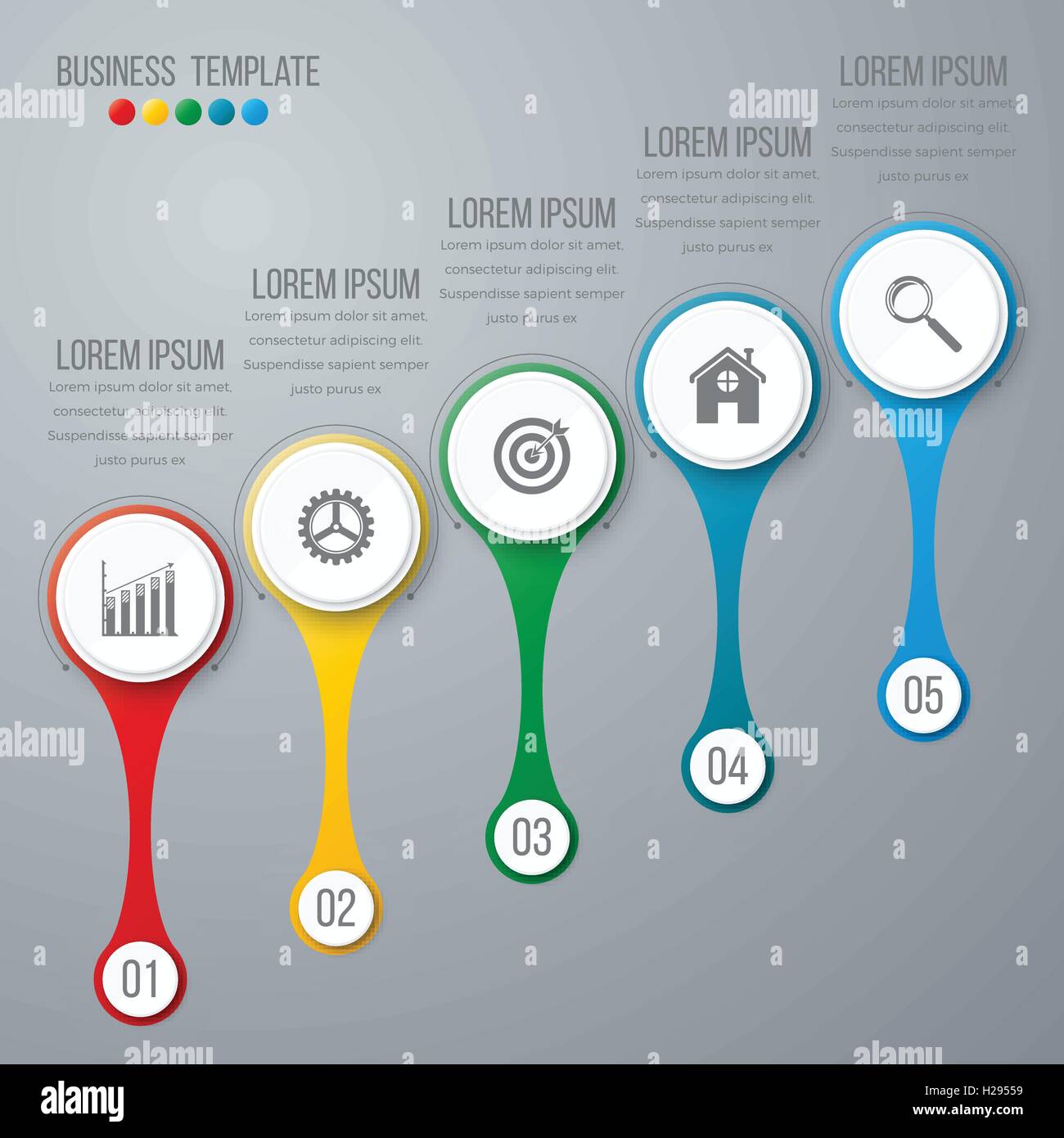 Vector illustration infographic five options Stock Vector Image & Art ...