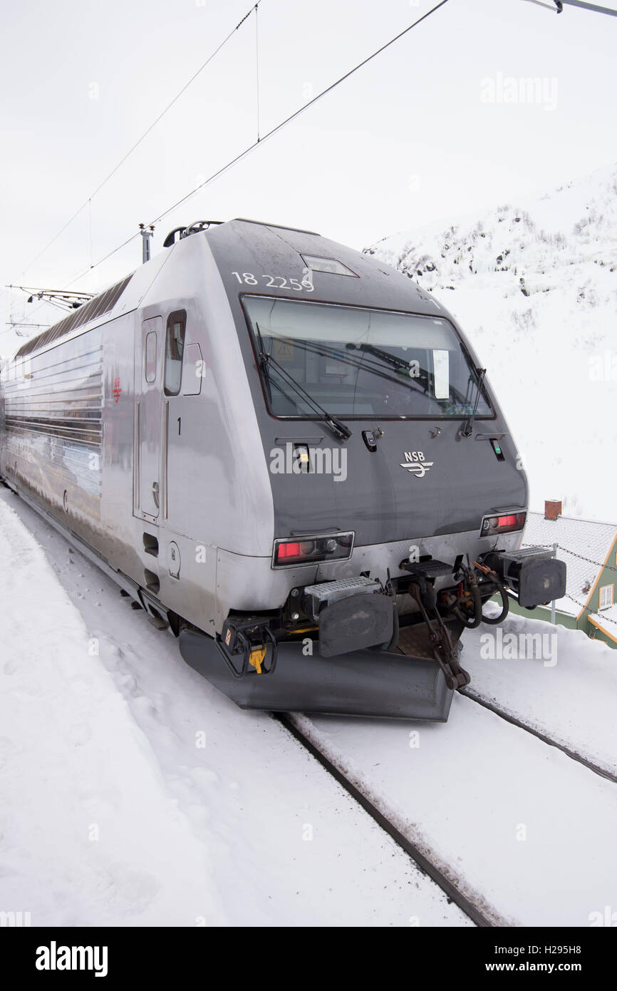 Flam railway train in Flam carriage in Flam, Aurland, Norway Stock ...