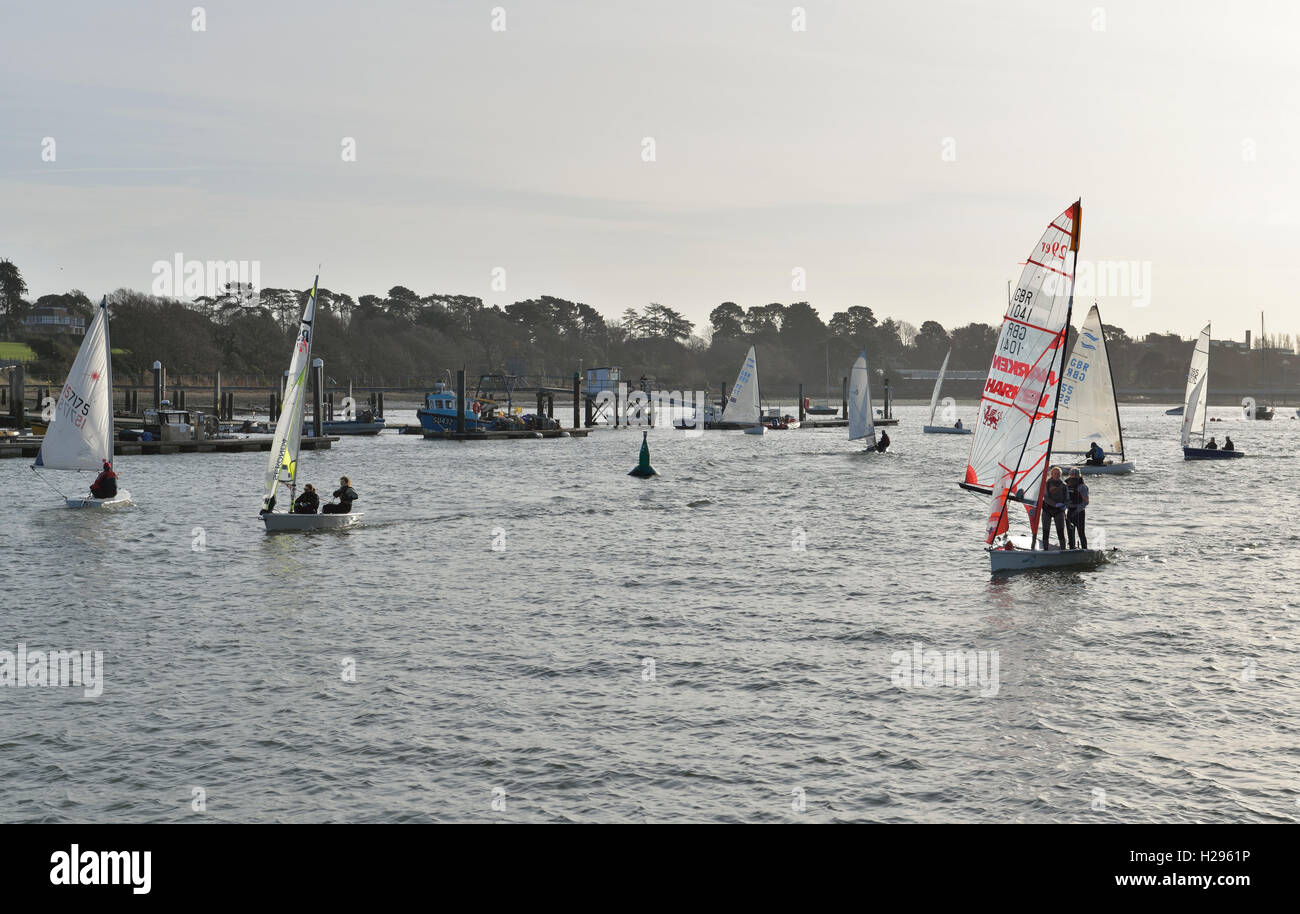 dinghy sailing Hamble River Hampshire England UK Stock Photo - Alamy