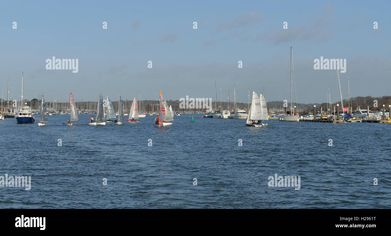 dinghy sailing Hamble River Hampshire England UK Stock Photo - Alamy