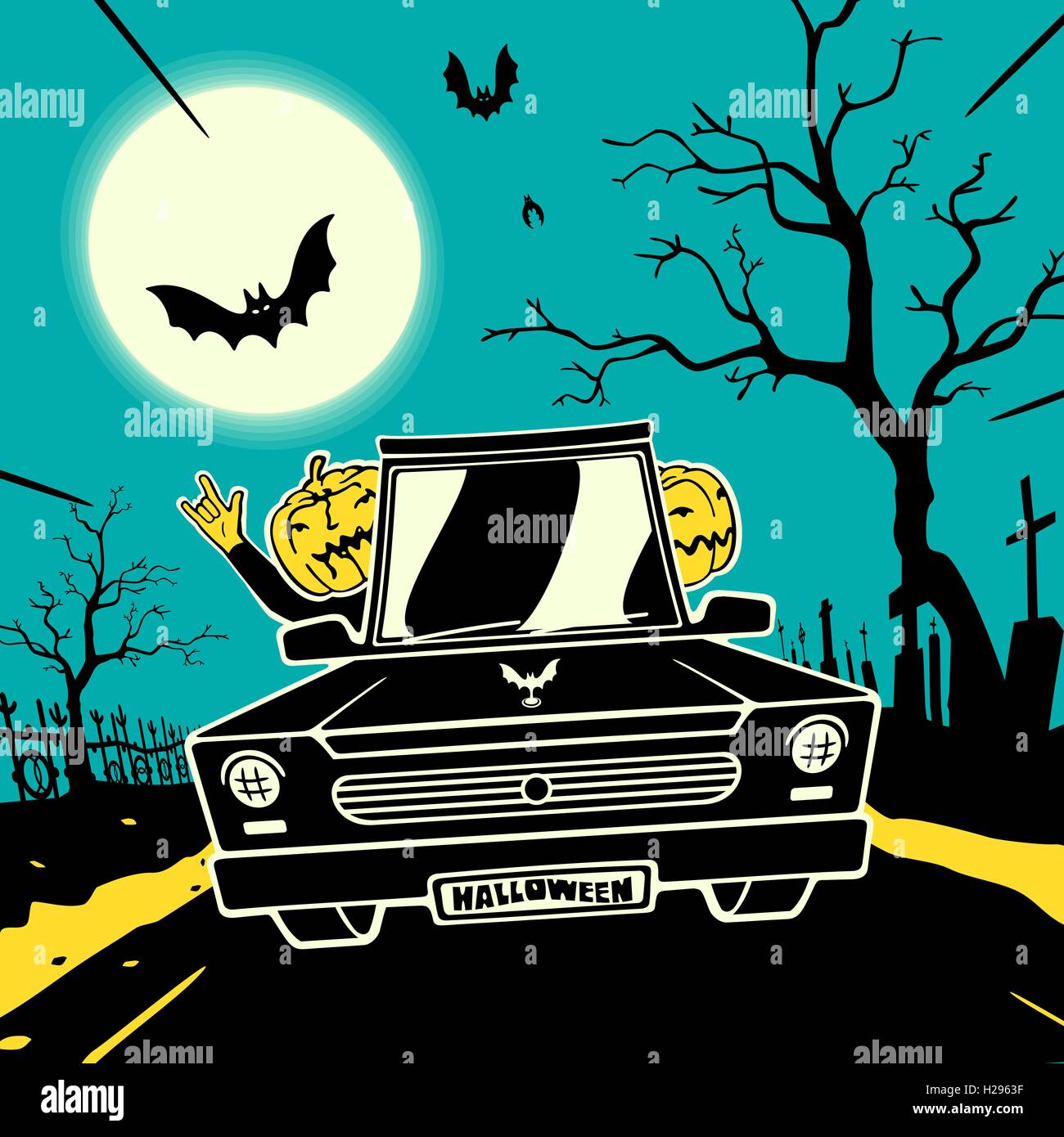 Halloween Cartoon Vector Illustration Stock Vector Image & Art - Alamy