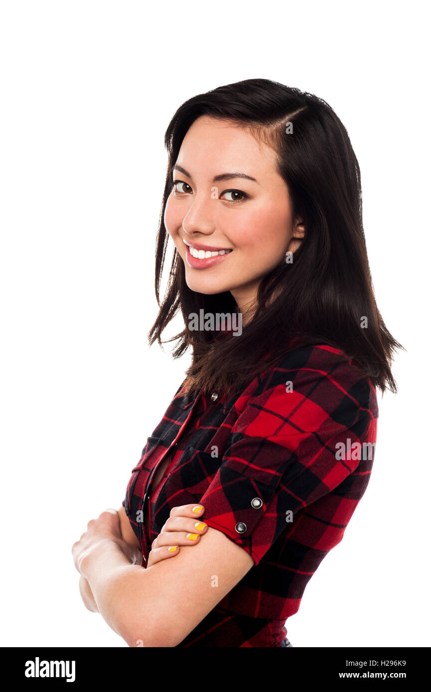 Confident young pretty girl Stock Photo - Alamy