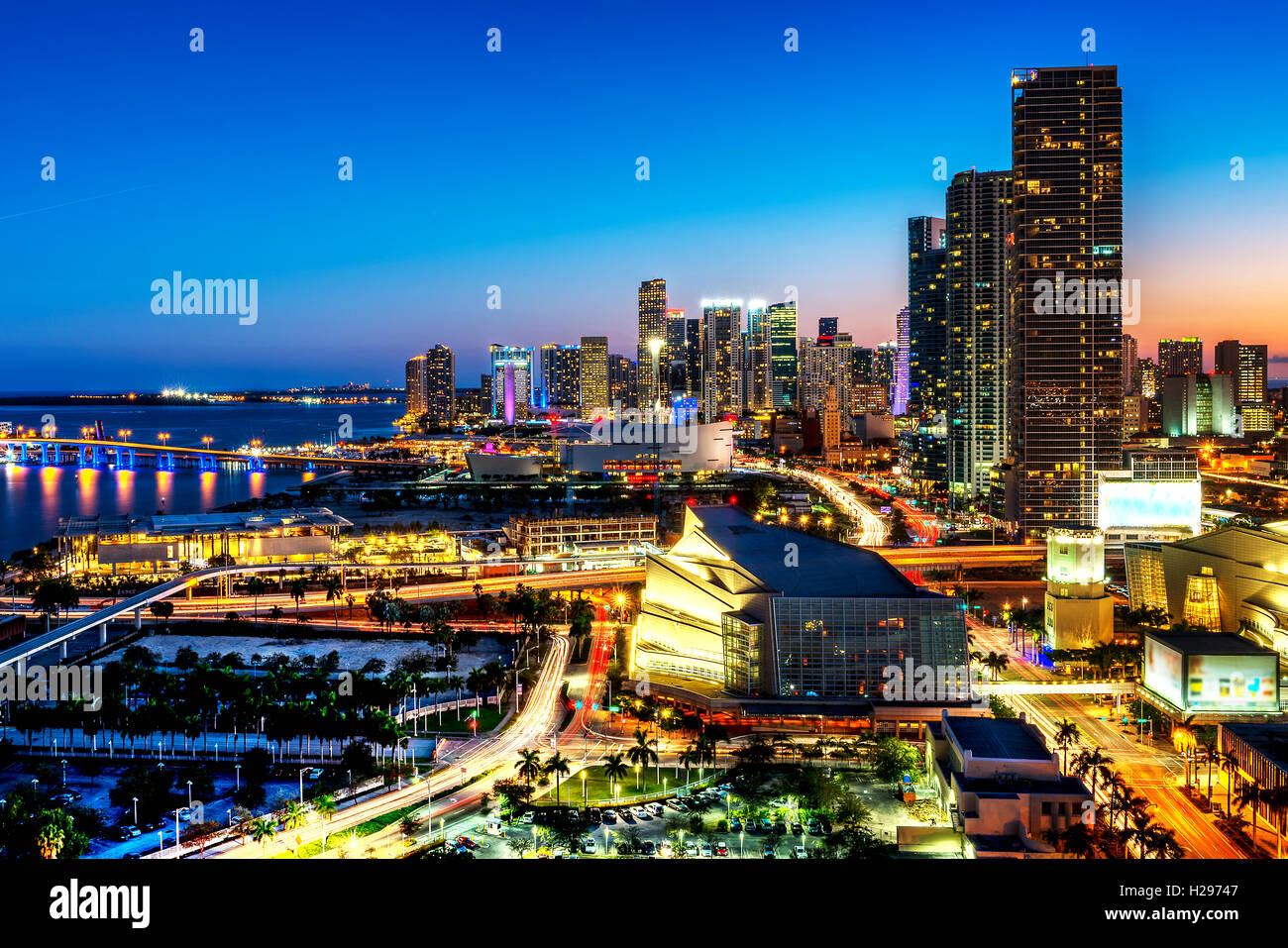 City Miami Downtown At Night