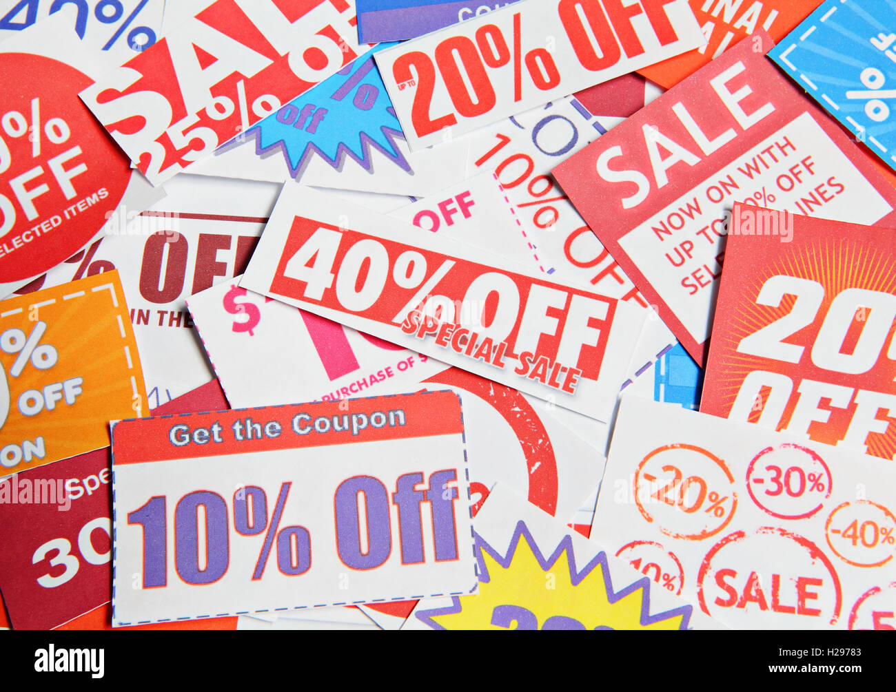 Stack of coupons Stock Photo - Alamy