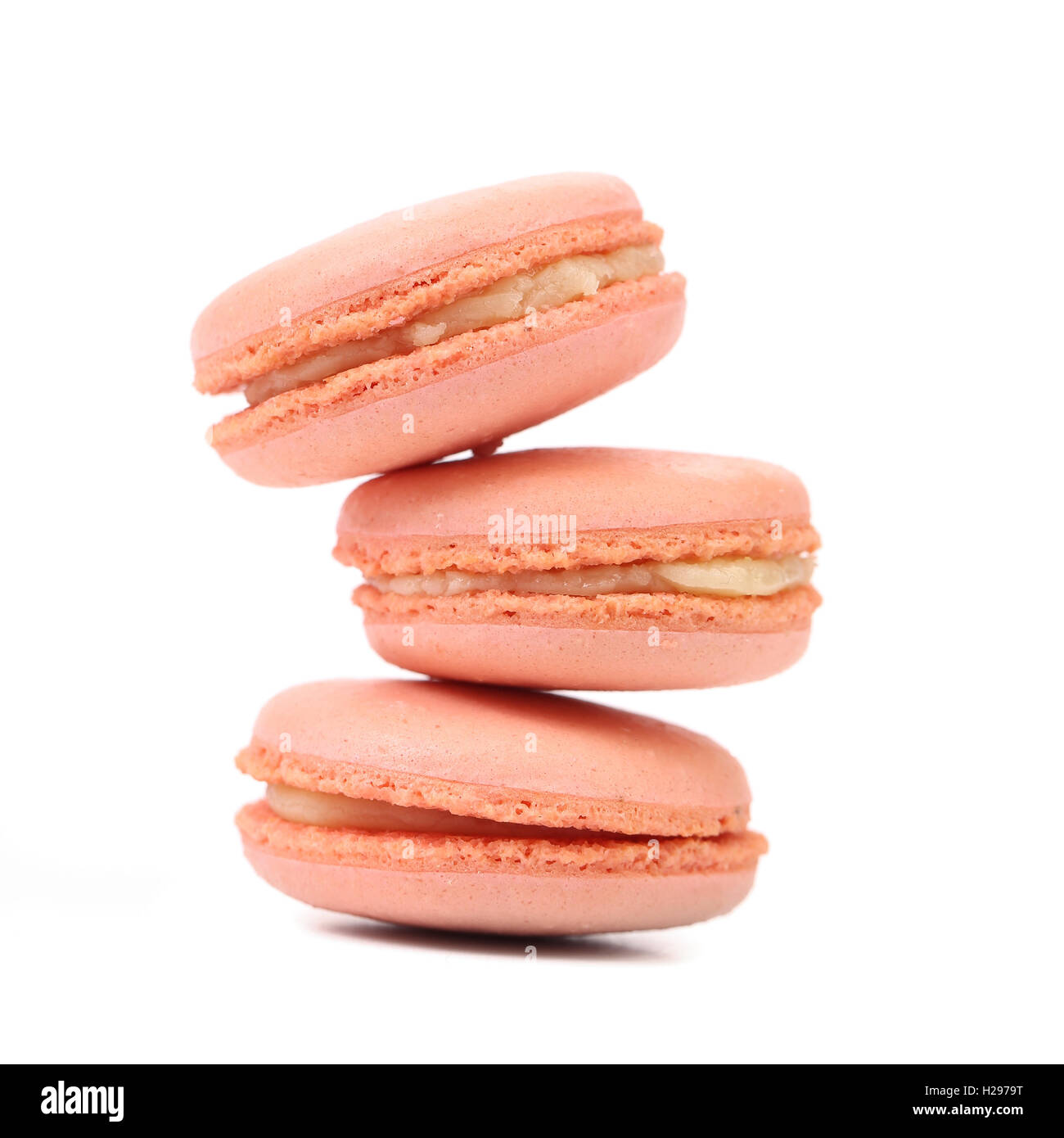 Stack of pink macarons Stock Photo - Alamy