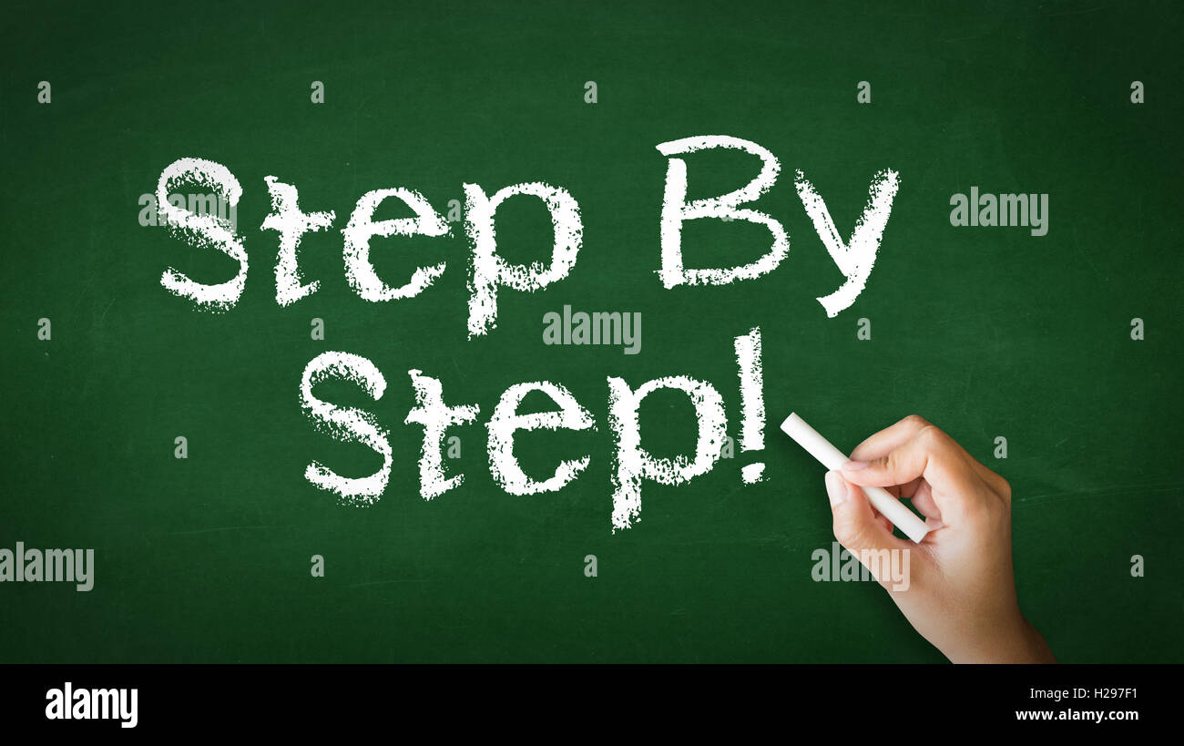 Step by Step Chalk Illustration Stock Photo - Alamy