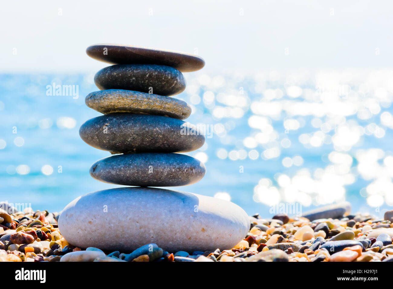 oval pile of stones on the beach Stock Photo - Alamy