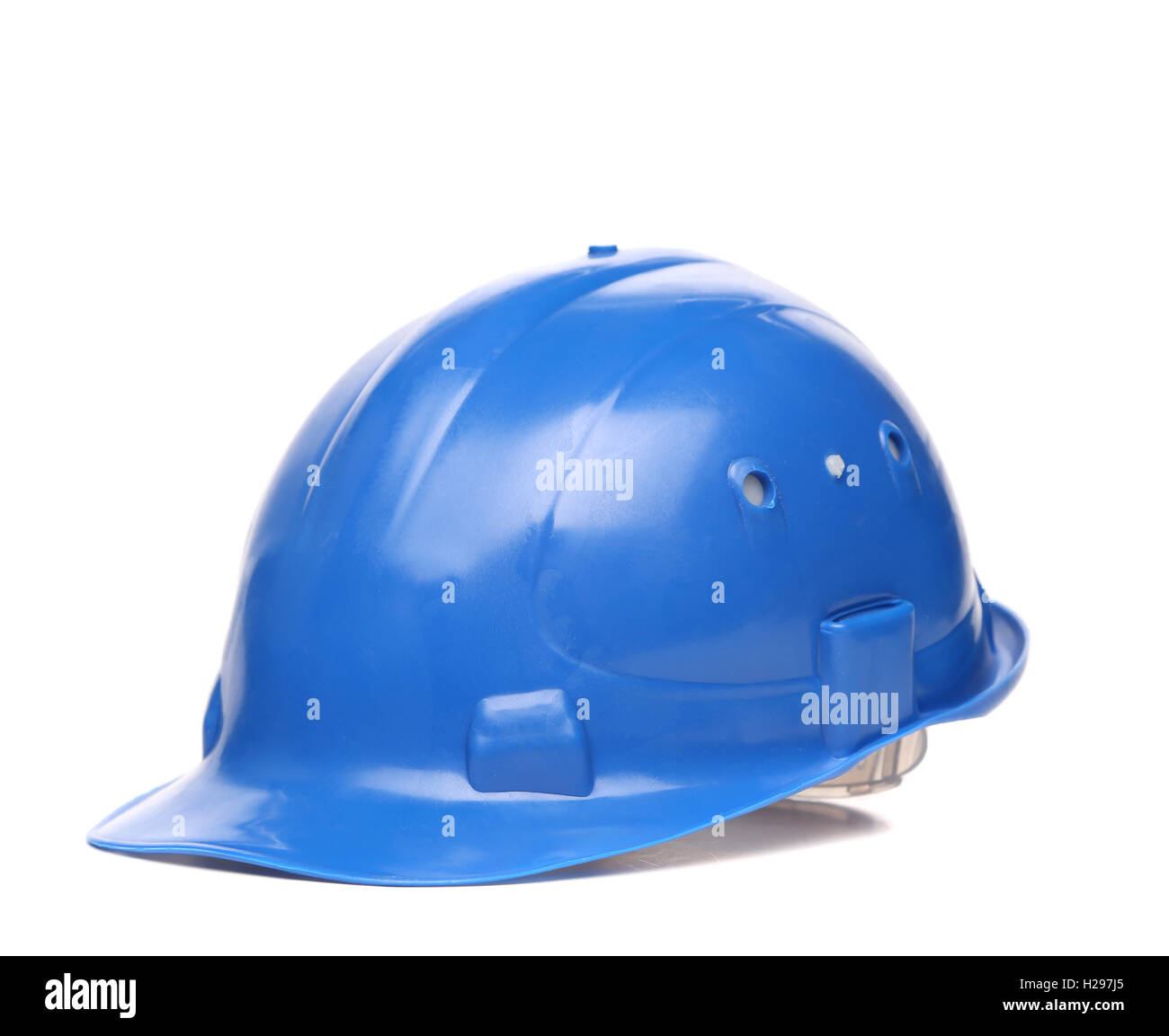 Blue hard hat close up Stock Photo - Alamy