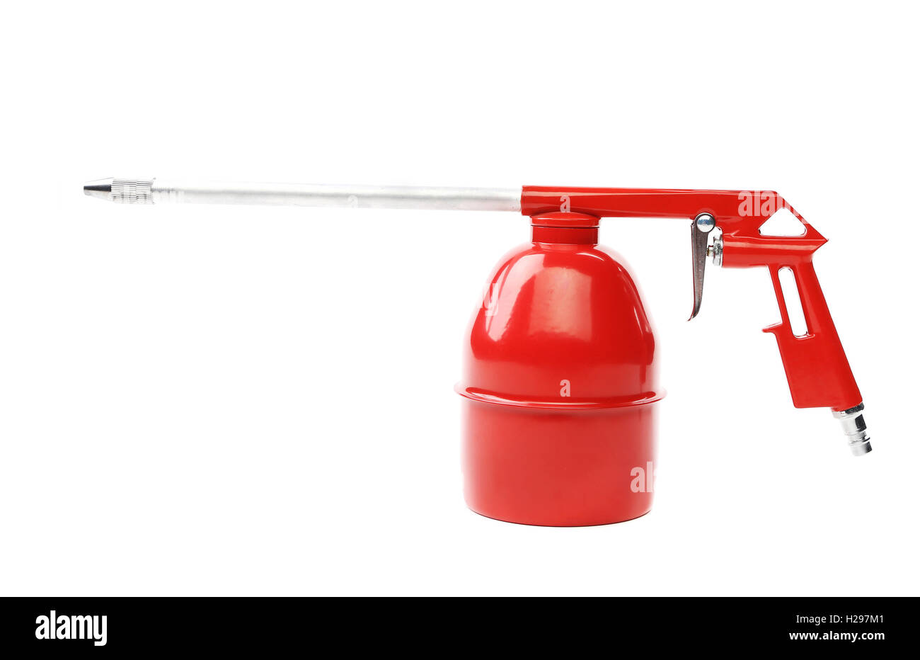 Spray gun of red color Stock Photo - Alamy