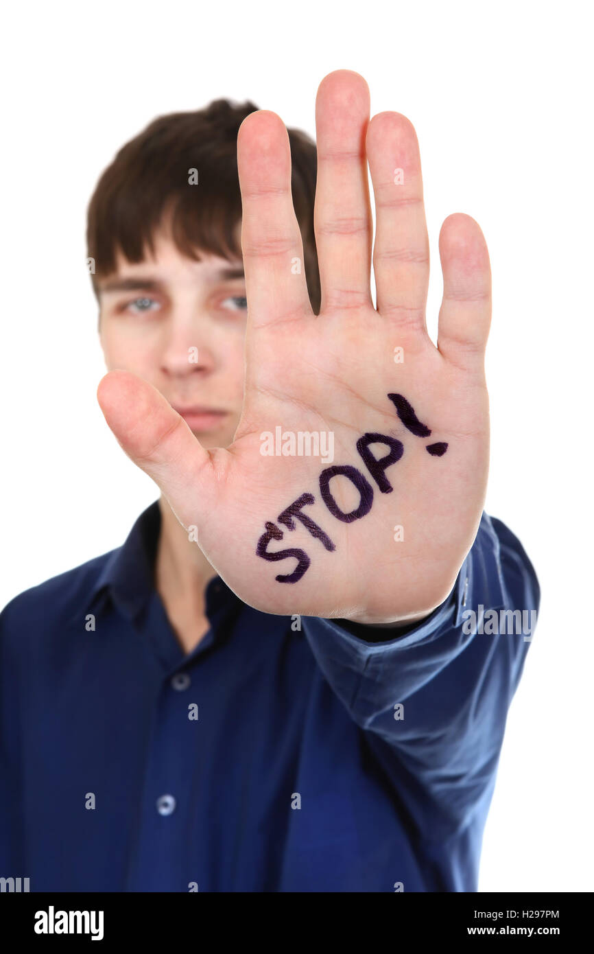 Stop Palm Gesture Stock Photo - Alamy