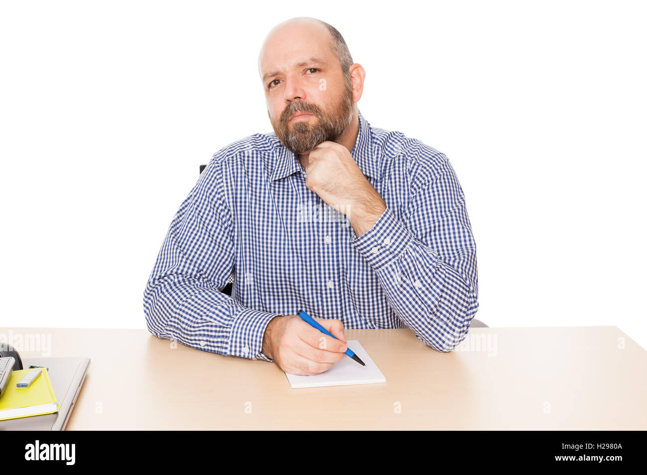 bearded thinking man Stock Photo - Alamy