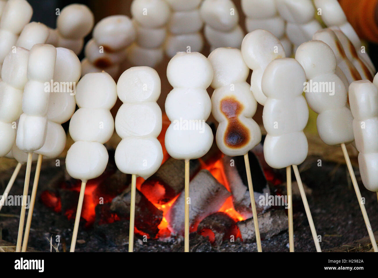 Japanese roasted rice dumpling called dango Stock Photo - Alamy