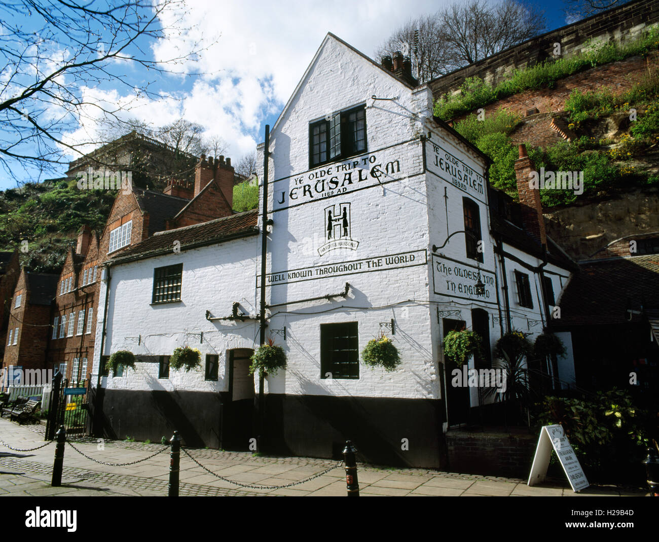 Ye Olde Trip to Jerusalem built up against Nottingham Castle Rock began ...