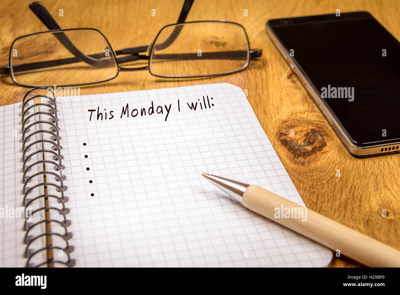 Plans for Monday concept Stock Photo - Alamy