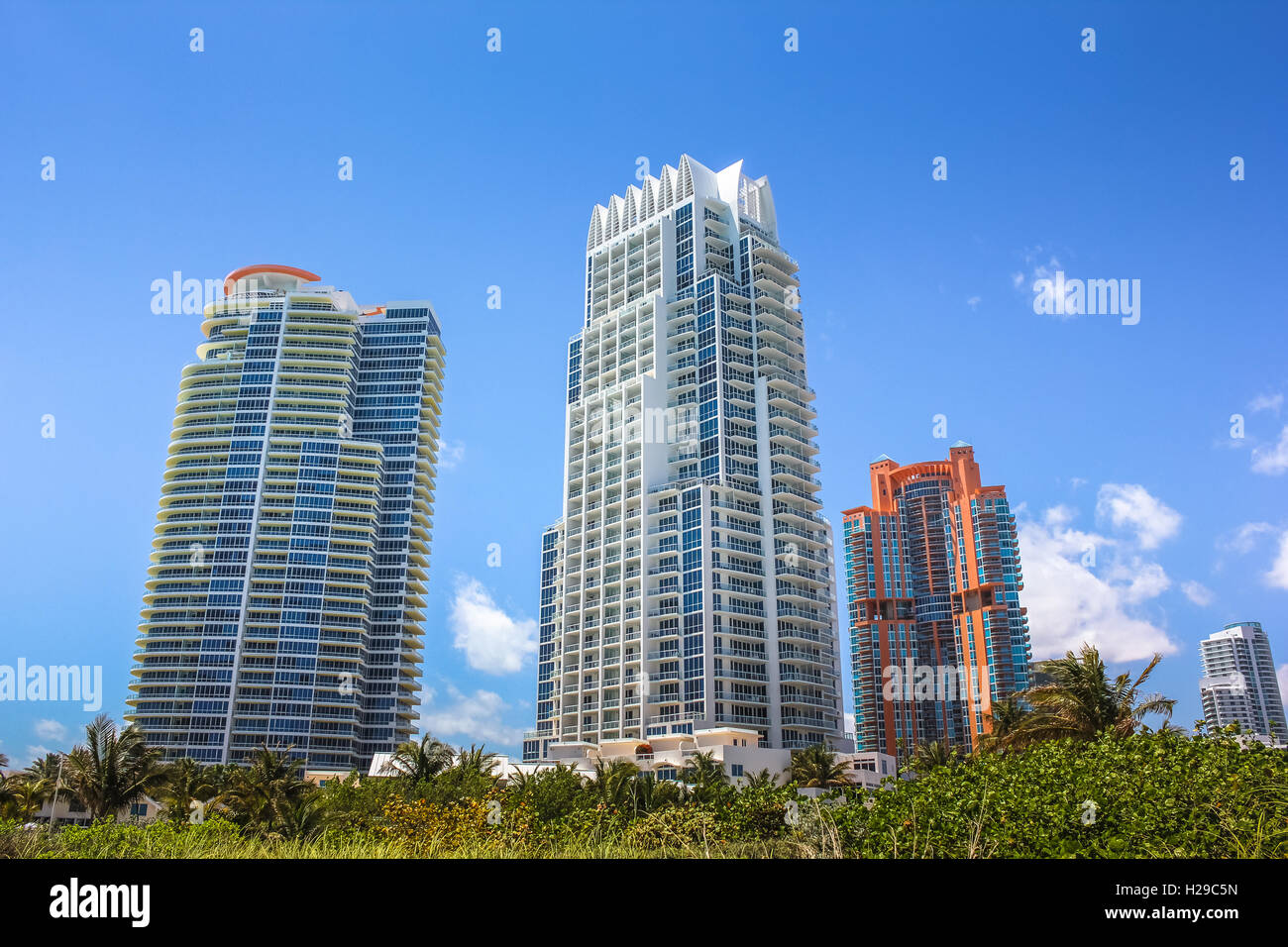 Miami beach skyscrapers Stock Photo - Alamy