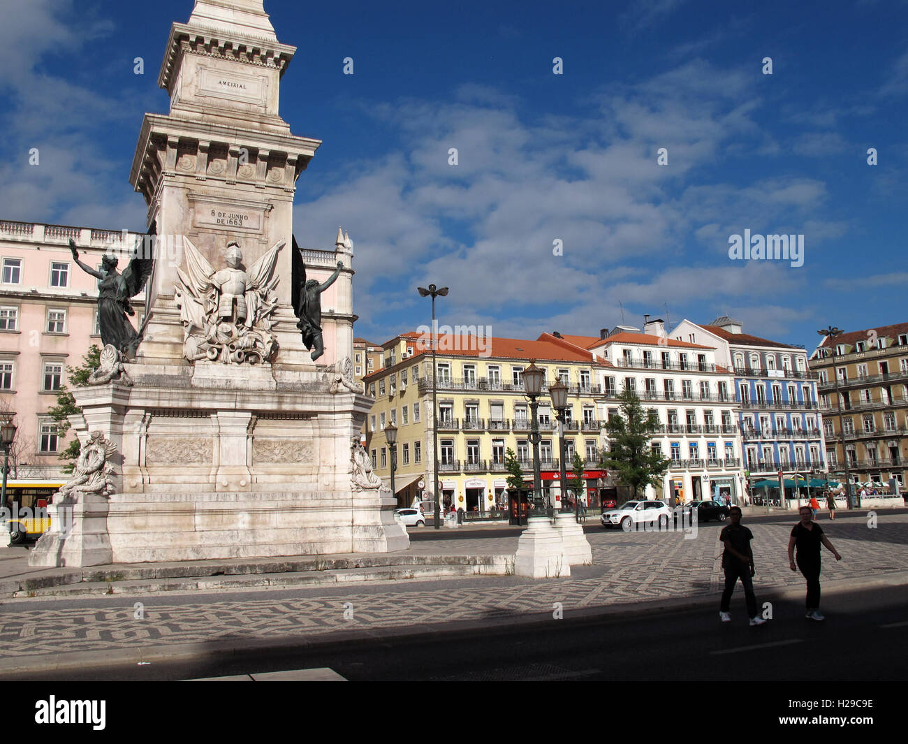Praca and monumento Dos Restauradores, Lisboa, Lisbon, Portugal Stock ...