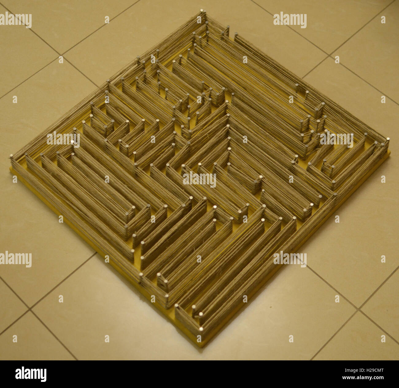 Pictures taken during the construction of handmade wooden labyrinths ...