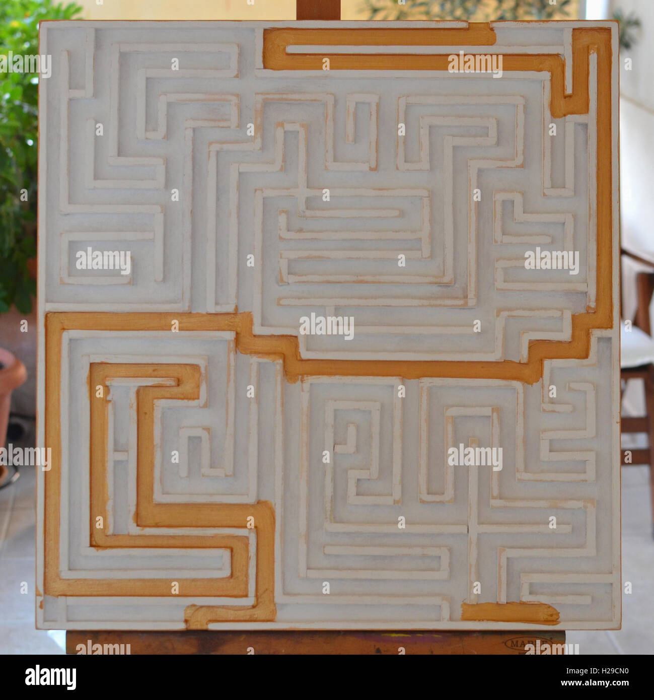 Pictures taken during the construction of handmade wooden labyrinths ...