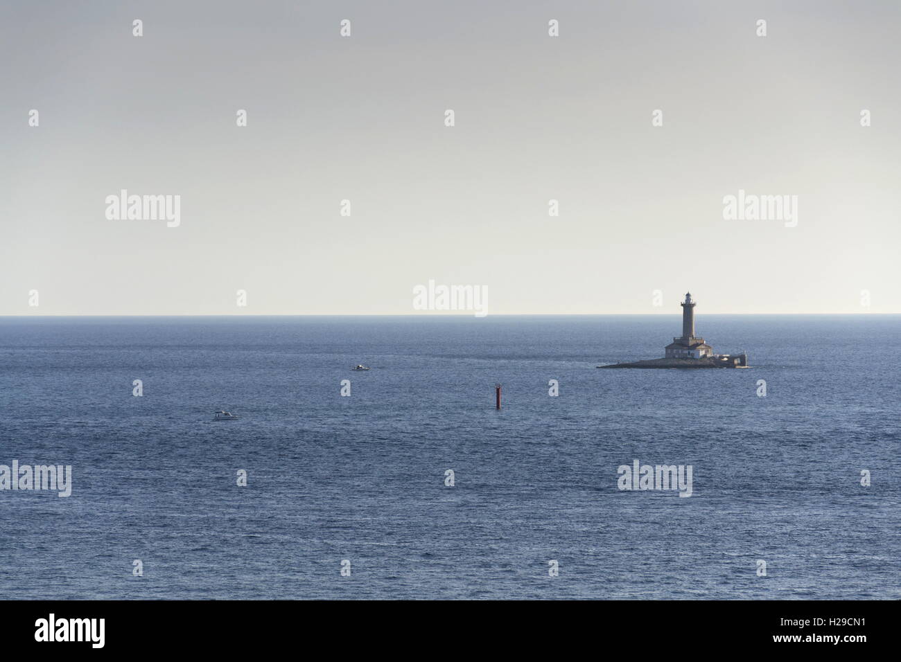 Lighthouse on island Porer in Premantura, Pula, Istria, Croatia Stock ...