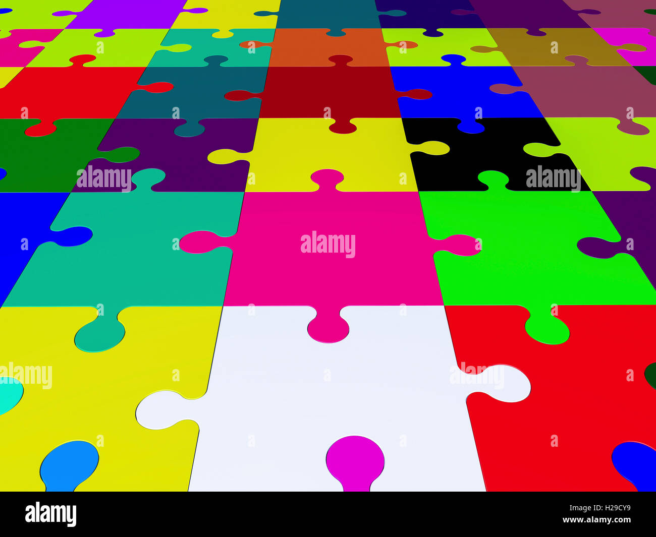 Puzzle pieces in various colors Stock Photo - Alamy