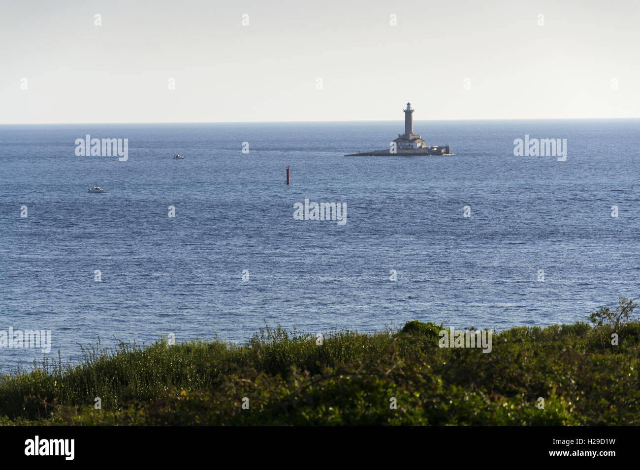Lighthouse on island Porer in Premantura, Pula, Istria, Croatia Stock ...