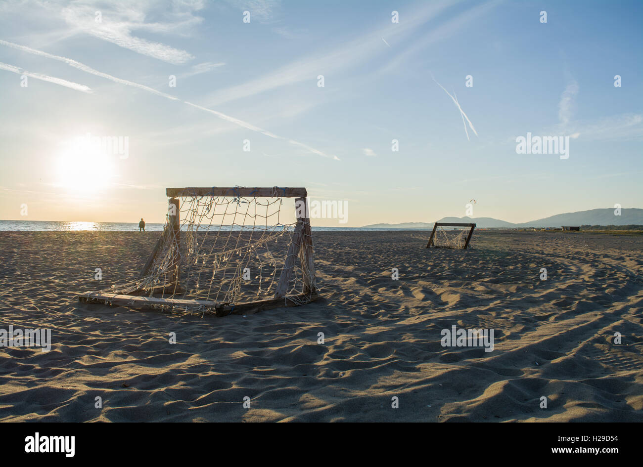 Football on the sand Stock Photo - Alamy