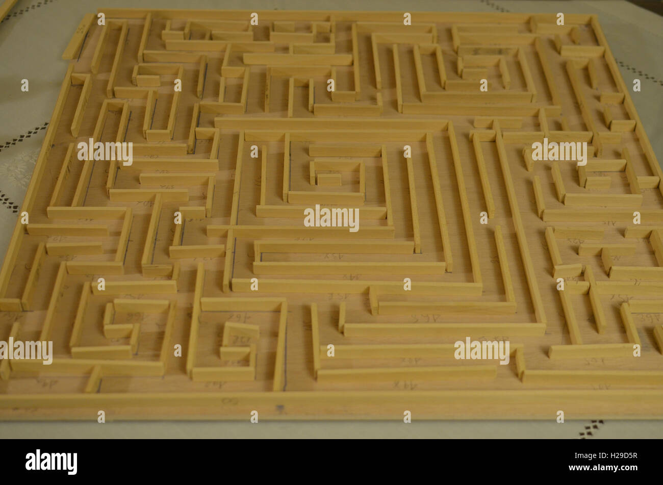 Pictures taken during the construction of handmade wooden labyrinths ...