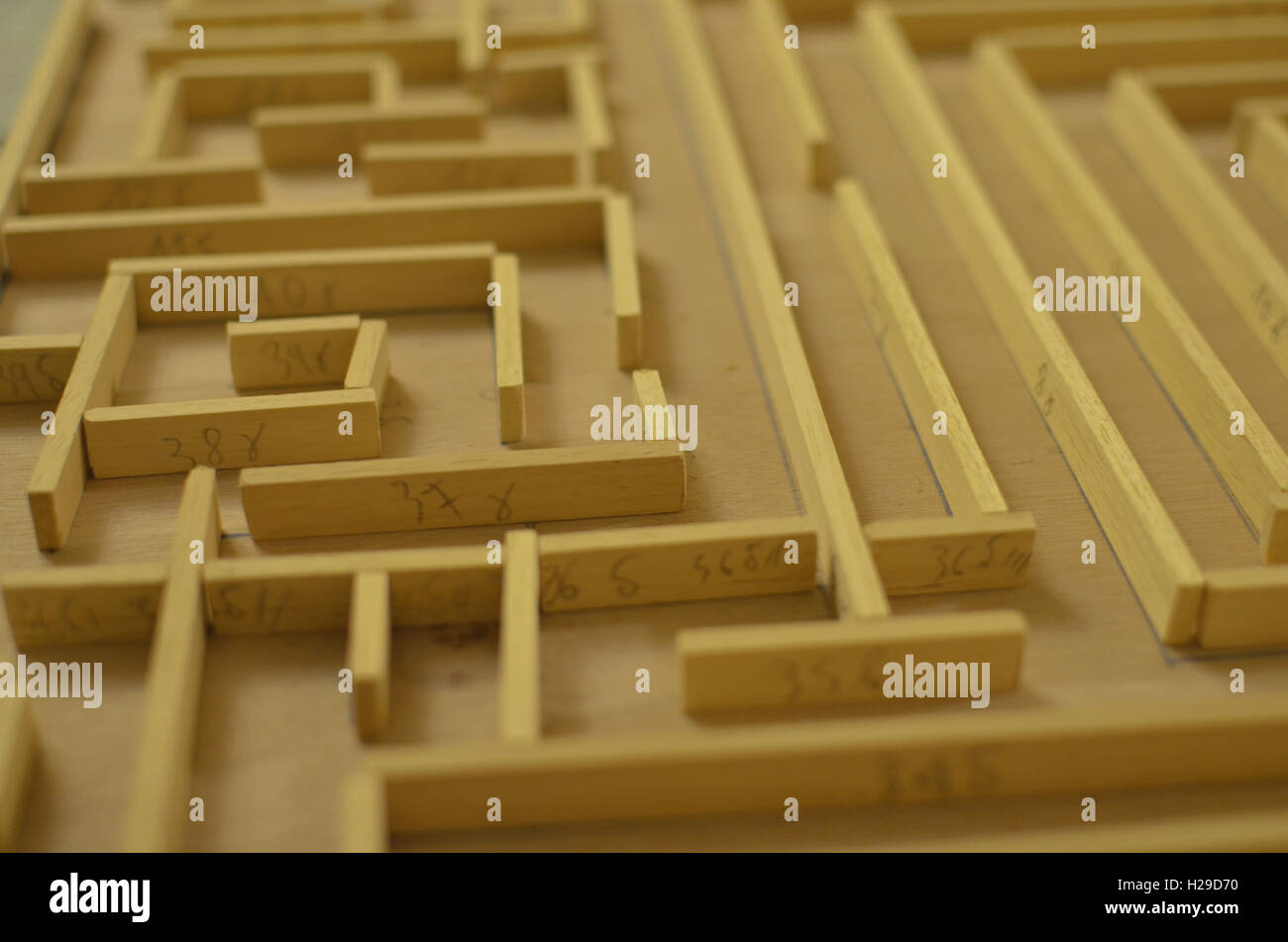 Pictures taken during the construction of handmade wooden labyrinths ...