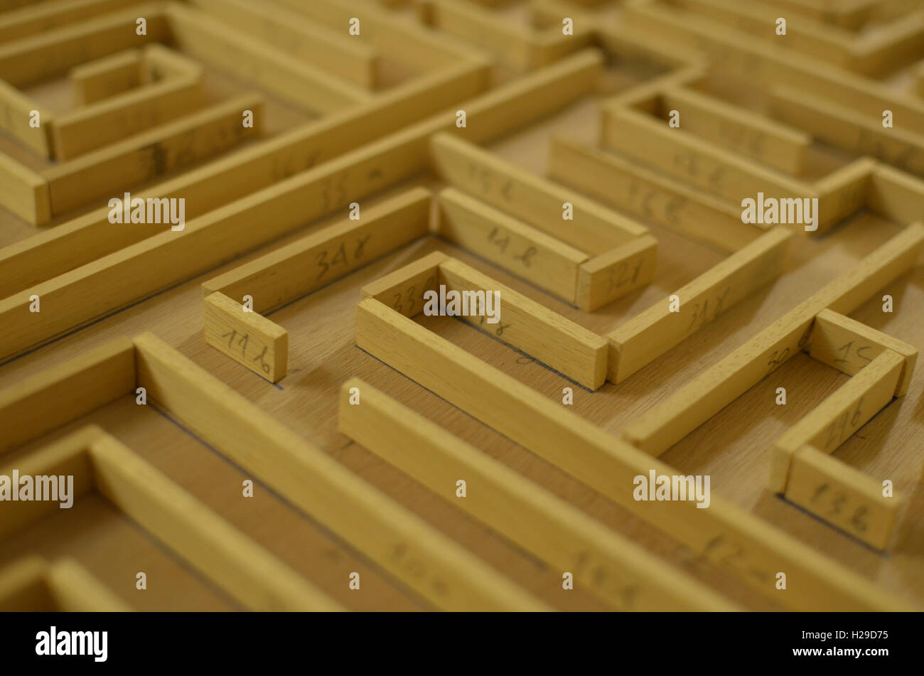 Pictures taken during the construction of handmade wooden labyrinths ...